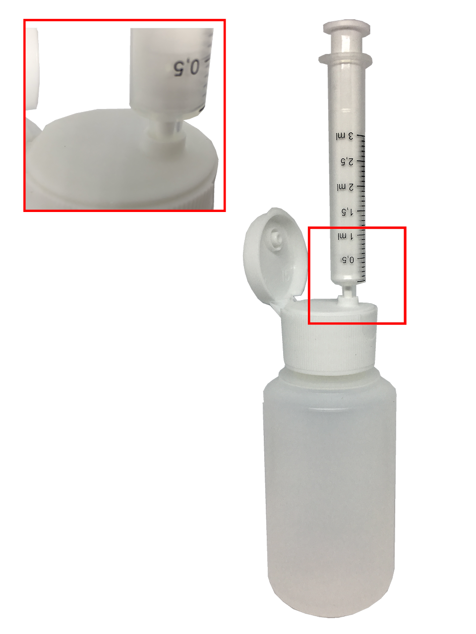 Flesje met doseerspuit kopen | Wapwinkel